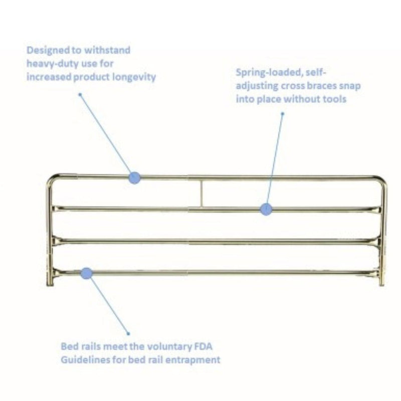 Invacare Chrome Plated Full-Length Bed Rails (6629) - Dansons Medical